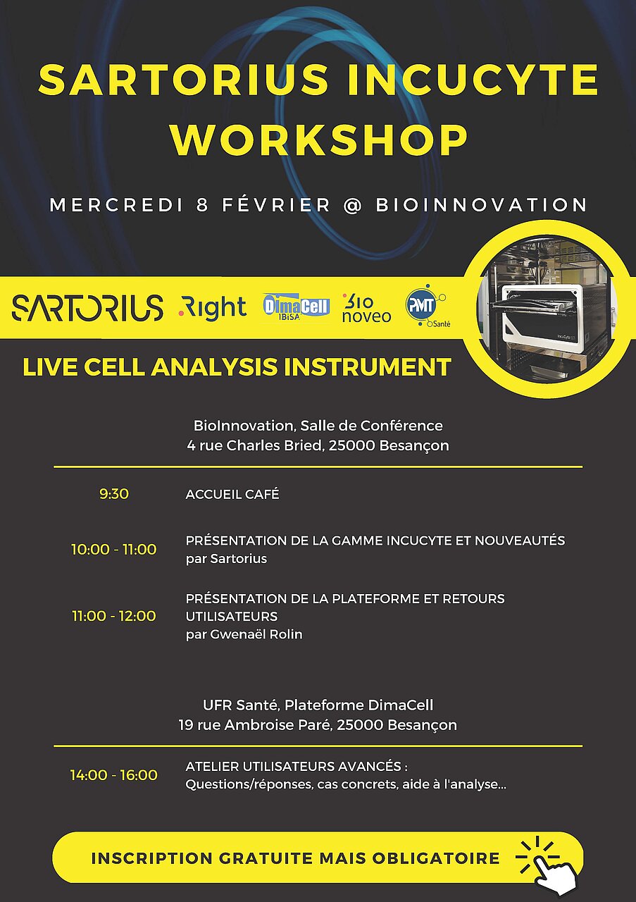Workshop INCUCYTE (Live cell imaging). - Plateforme d'imagerie ...